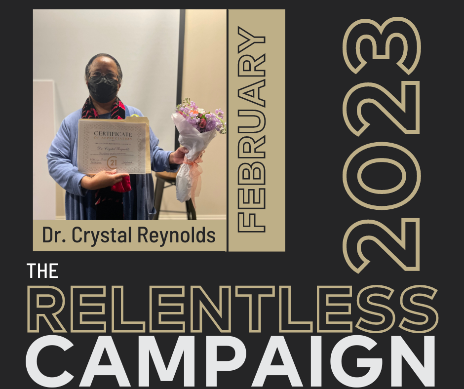 FEBRUARY 2023 RELENTLESS NOMINEE: Dr. Crystal Reynolds – Terre Haute Homes